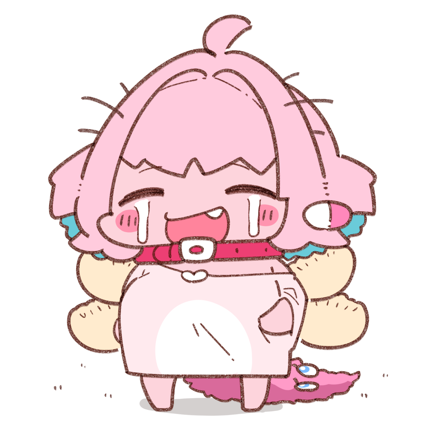 Safebooru - 1girl ahoge bangs barefoot blue hair blush stickers breasts ...