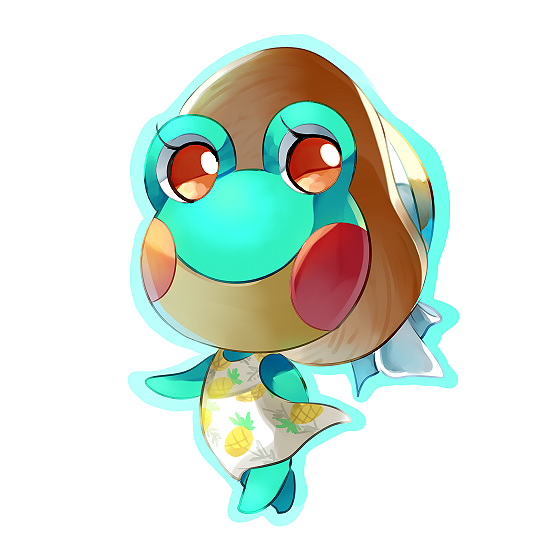 Safebooru - 1girl :d animal crossing closed mouth commentary dress frog ...