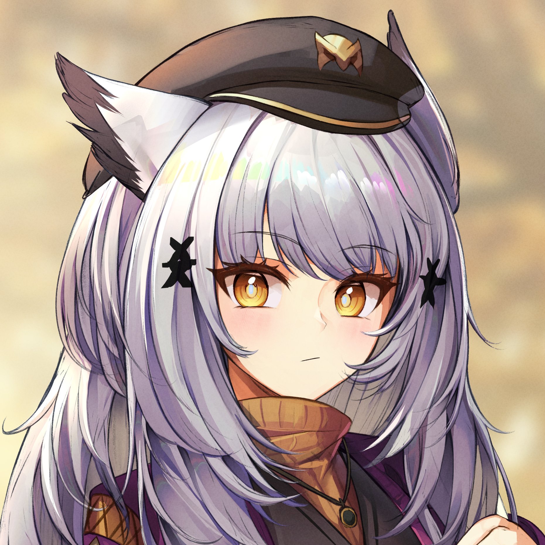 Safebooru - 1girl arknights bangs black headwear blurry blurry ...