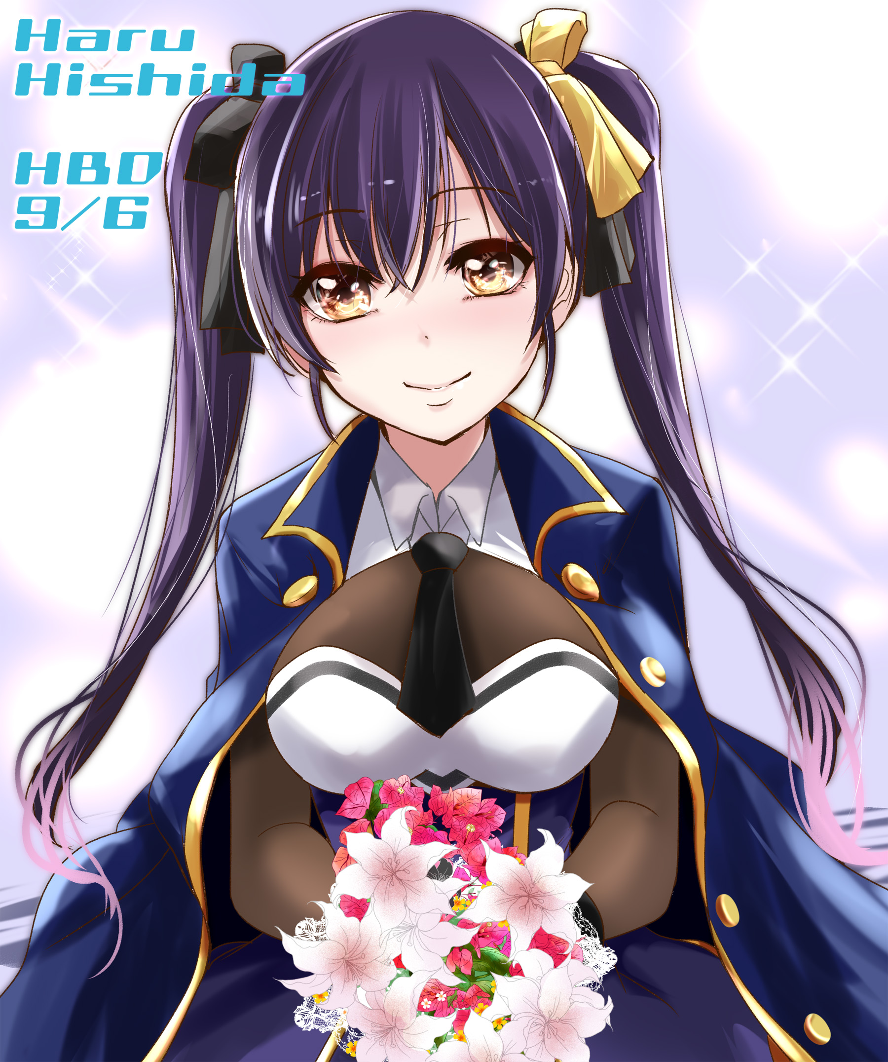 Safebooru - 1girl assault lily bangs black gloves black necktie black ribbon blue cloak blue ...