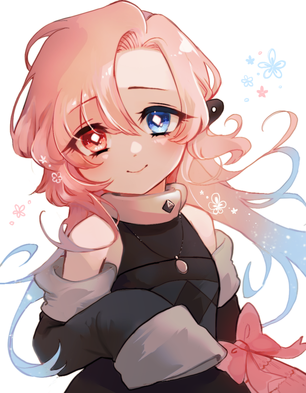 Safebooru - 1girl bare shoulders black shirt black sleeves blue eyes blue hair closed mouth ...