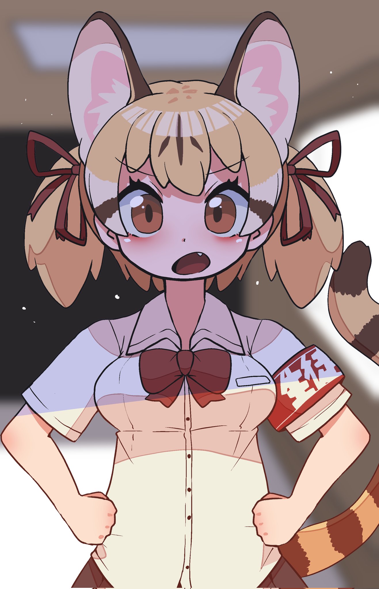 Safebooru - 1girl animal costume animal ear fluff animal ears bow bowtie brown eyes brown hair ...