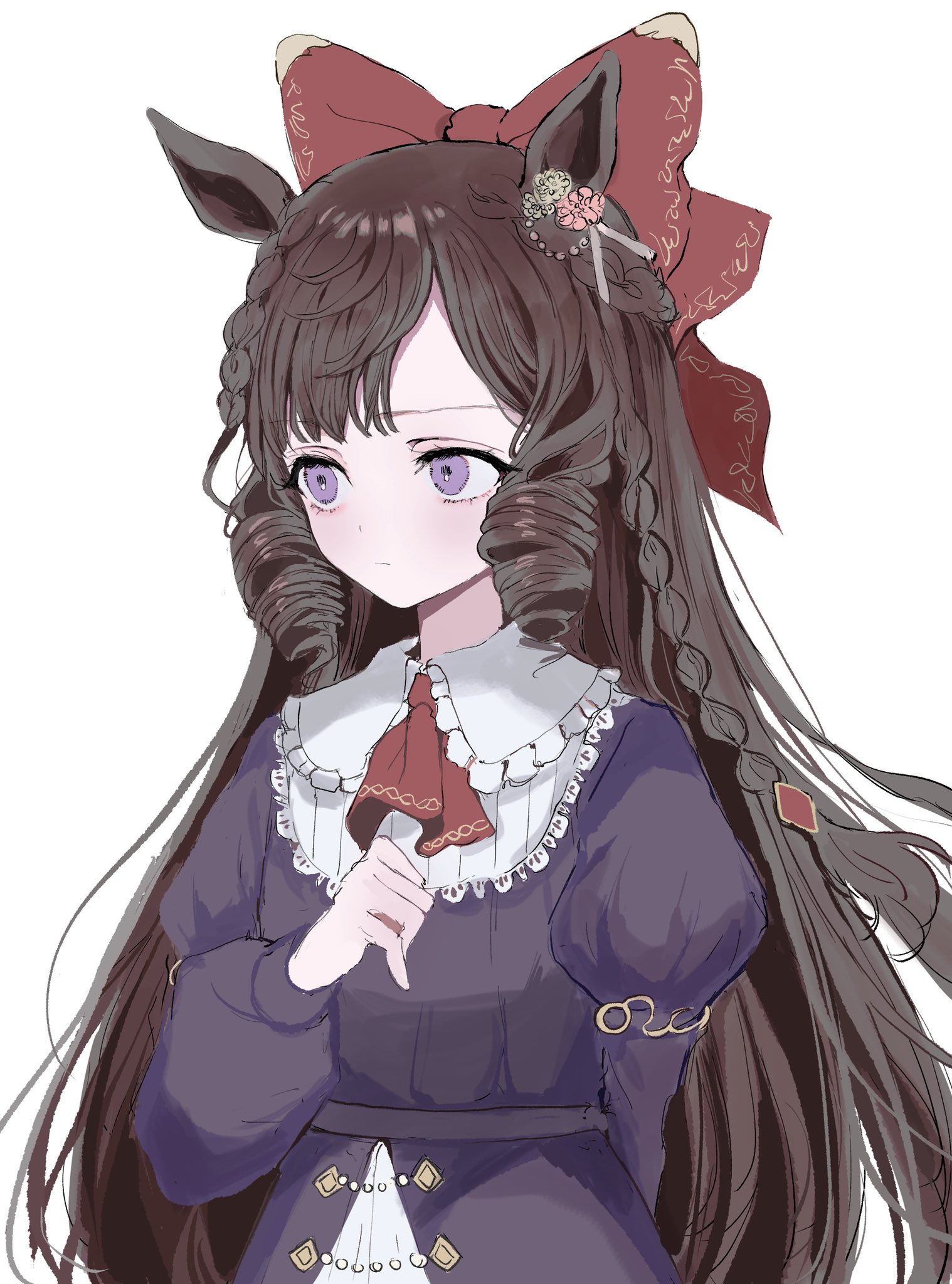 Safebooru - 1girl alternate costume animal ears black hair bow closed eyes daiichi ruby ...