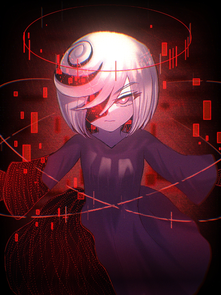 Safebooru - 1girl black dress cang she commentary request dress glitch ...