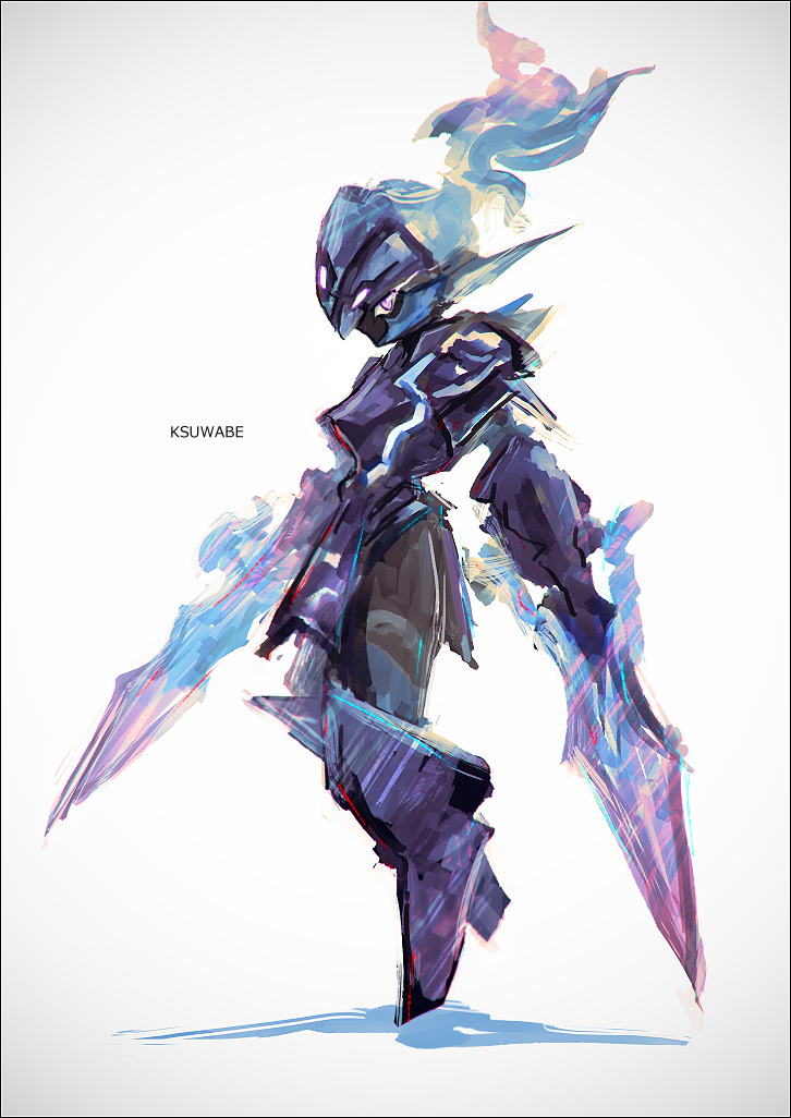 Safebooru - arm blade armor artist name blue fire ceruledge fiery hair ...