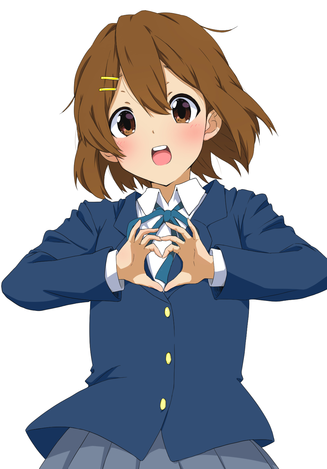 Safebooru - 1girl bangs blazer blue jacket blue ribbon blue skirt blush brown eyes brown hair ...