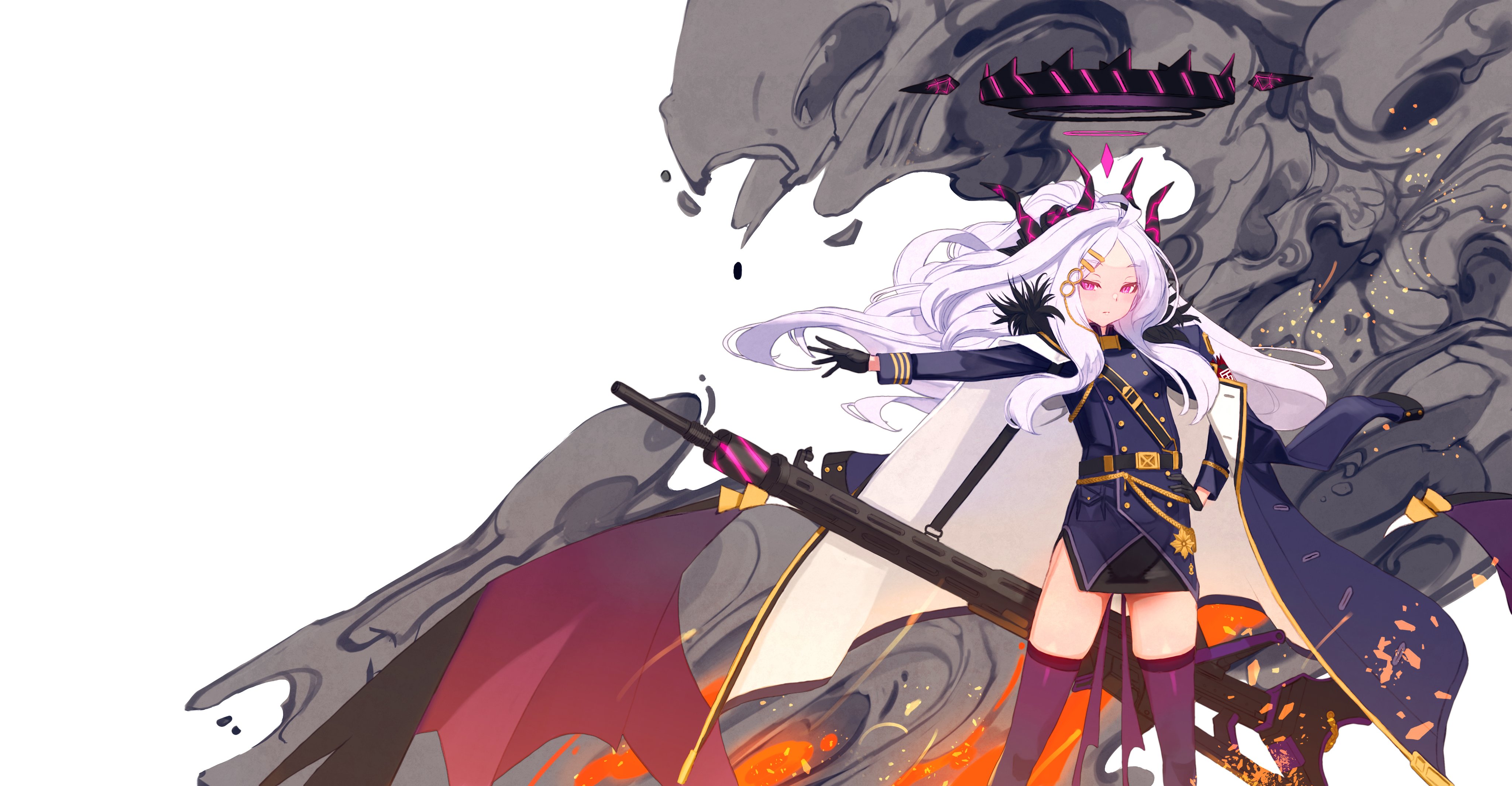 Safebooru - absurdres ahoge aiguillette armband bangs black gloves black skirt blue archive ...