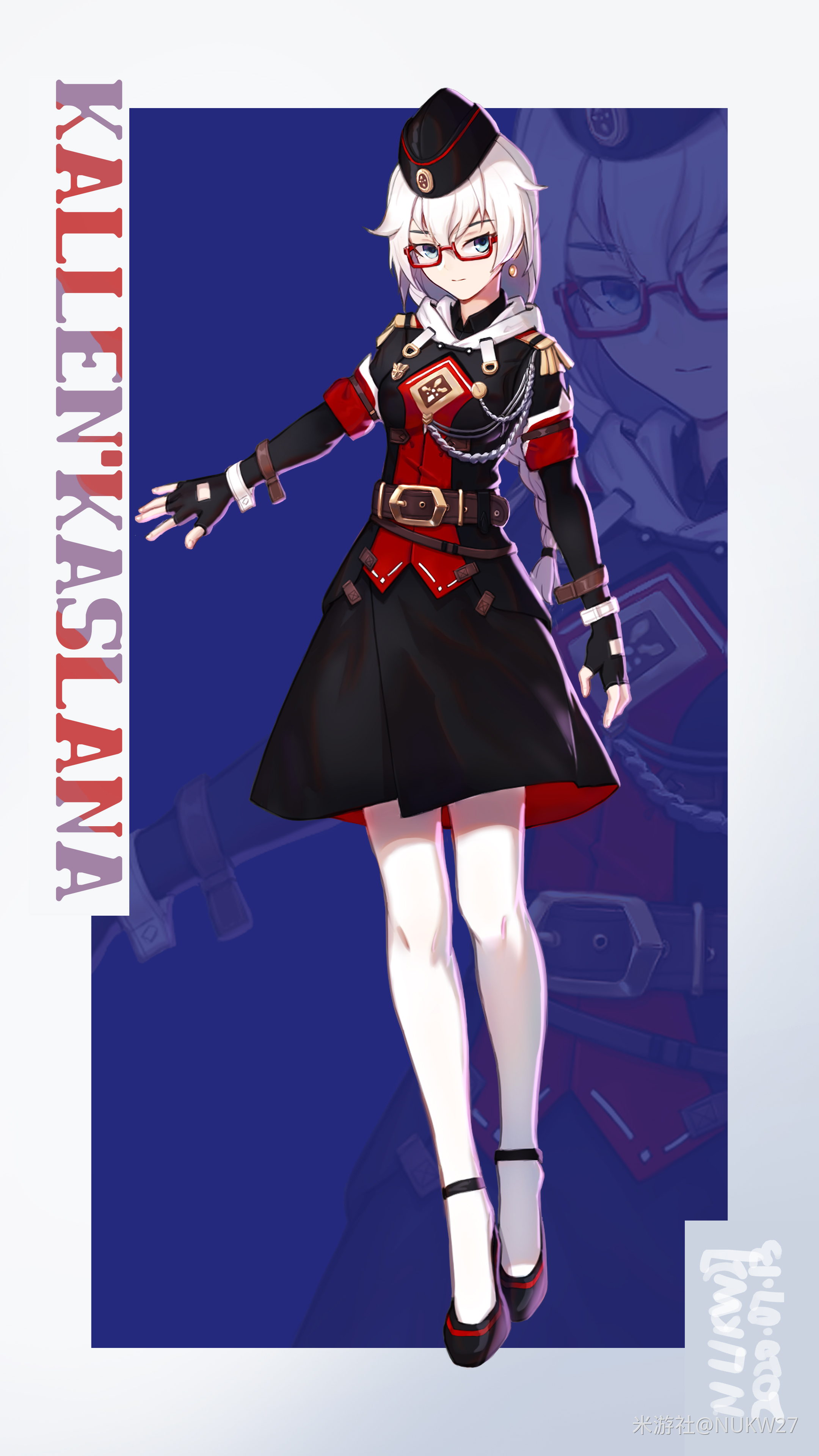 Safebooru - 1girl absurdres artist name bangs belt beret black dress black footwear black gloves ...