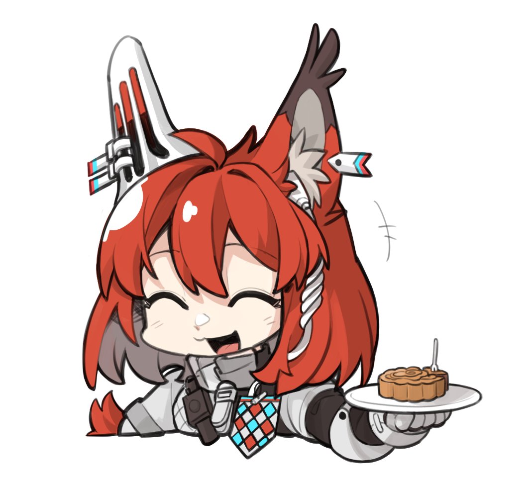 Safebooru - +++ 1girl :d ^ ^ ahoge animal ears arknights armor breastplate closed eyes ear ...