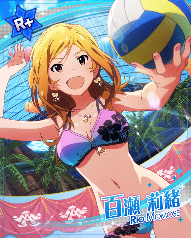 Safebooru - bikini blush brown hair character name idolmaster million live! theater days long ...