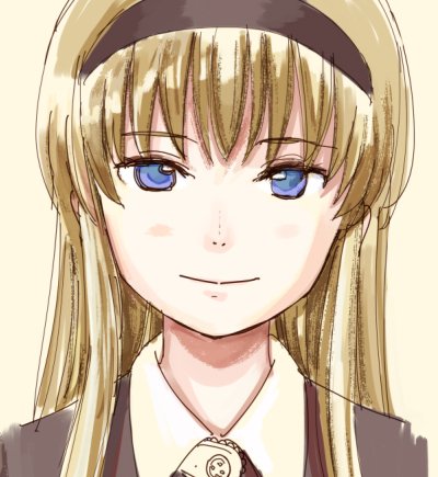 Safebooru - 1girl aida yuu bangs bittersweet fools black headband black headwear blonde hair ...