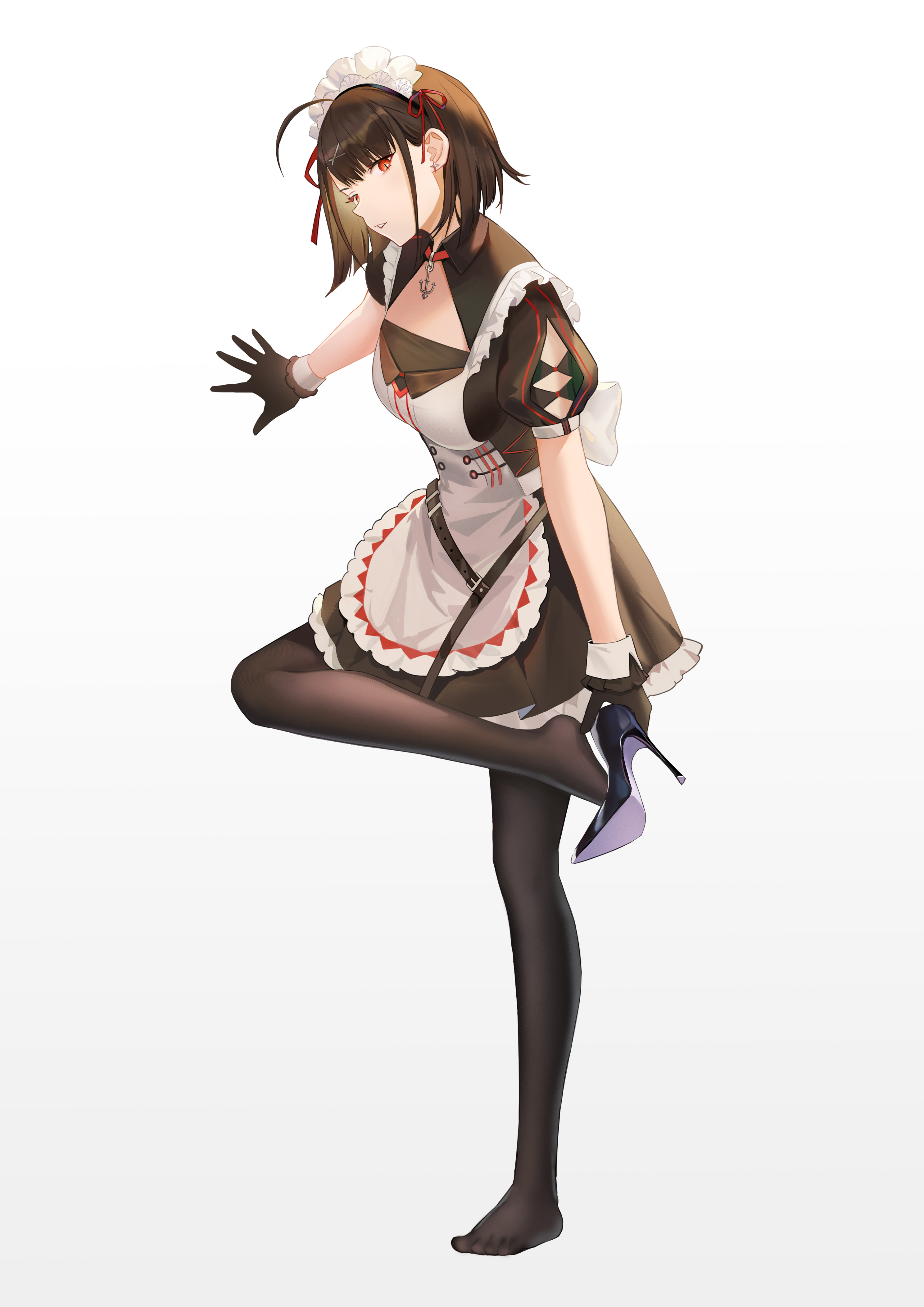 Safebooru - 1girl absurdres adjusting clothes adjusting shoe ahoge alternate costume alternate ...