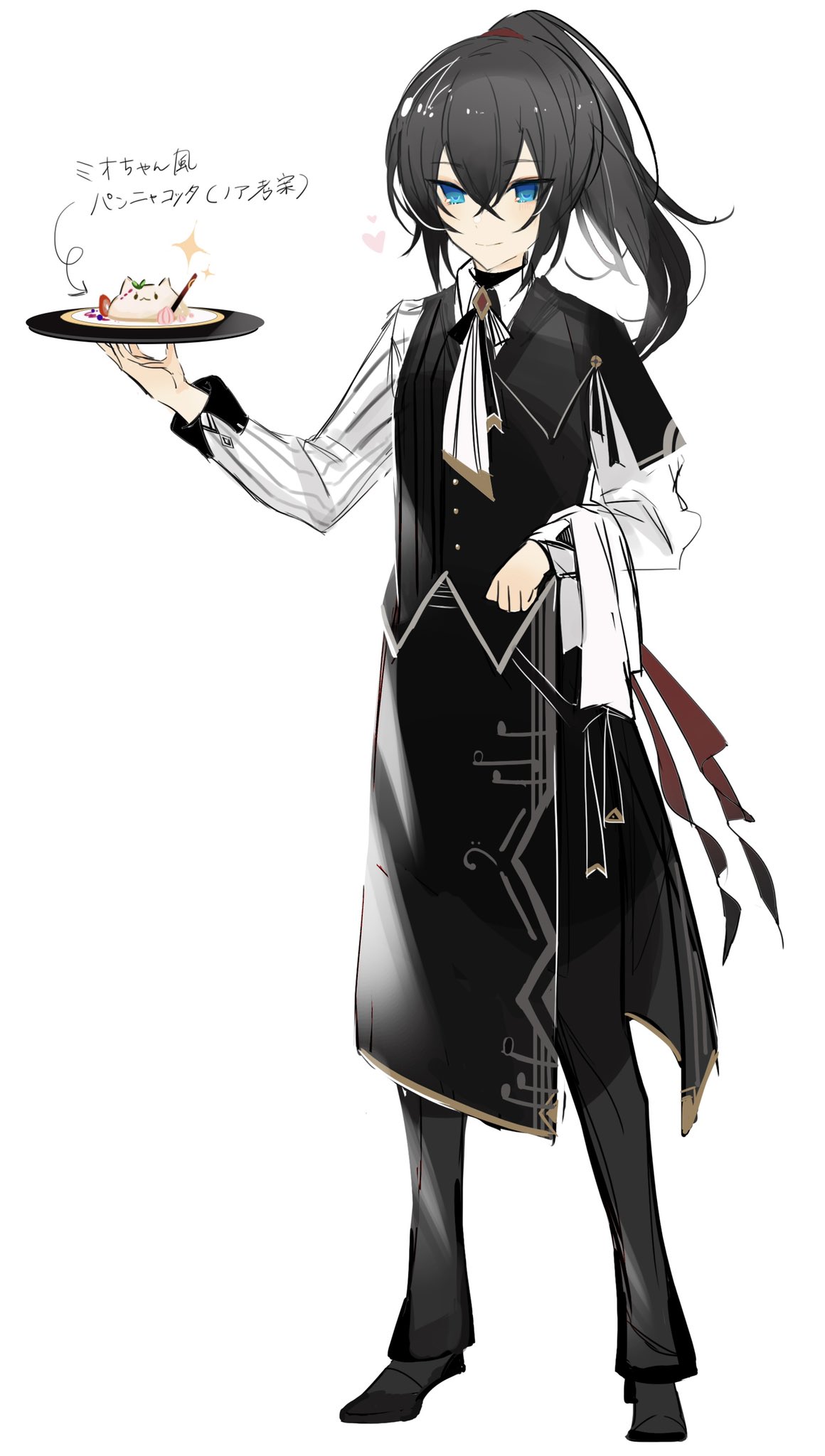 Safebooru - 1boy adapted costume bangs black footwear black hair black pants black vest blue ...