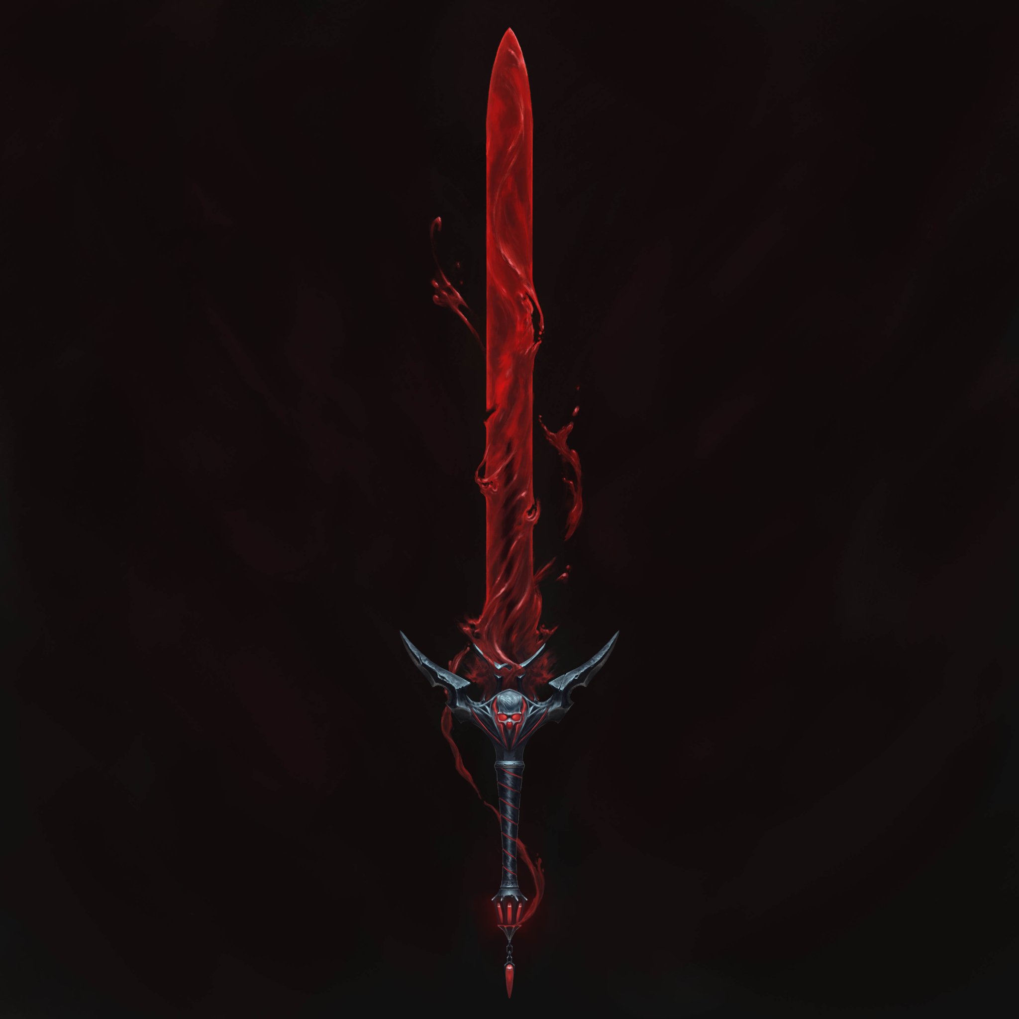 Safebooru - black background blood blood on weapon crystal fantasy gem ...