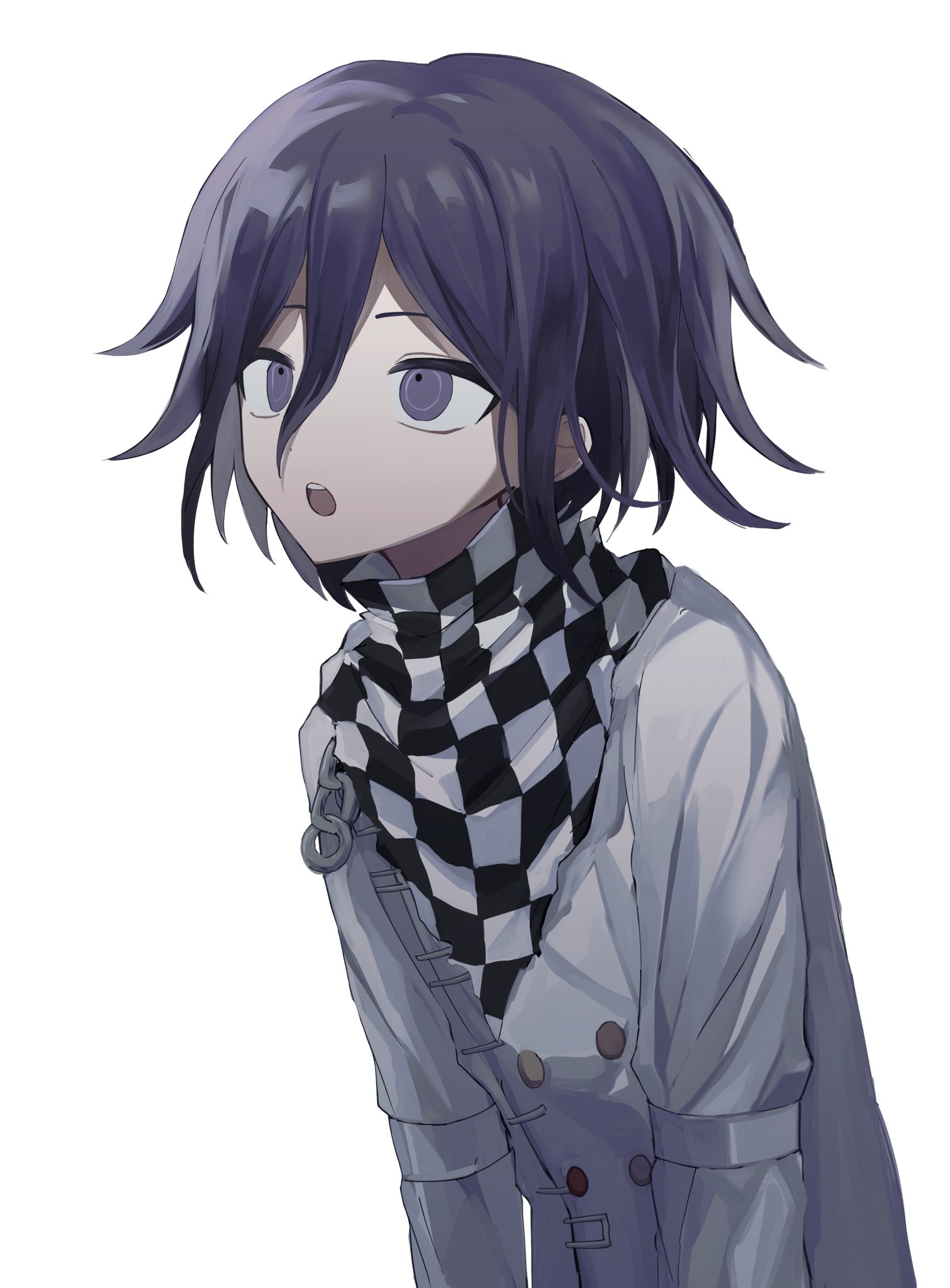 Safebooru - 1boy :o bangs checkered clothes checkered scarf danganronpa (series) danganronpa v3 ...