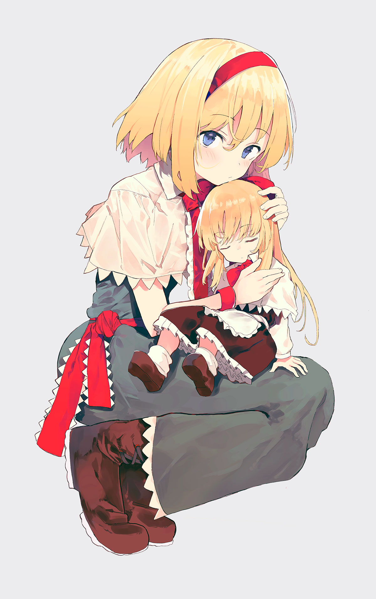 Safebooru - 1girl alice margatroid apron bangs black dress blonde hair blue dress blue eyes ...