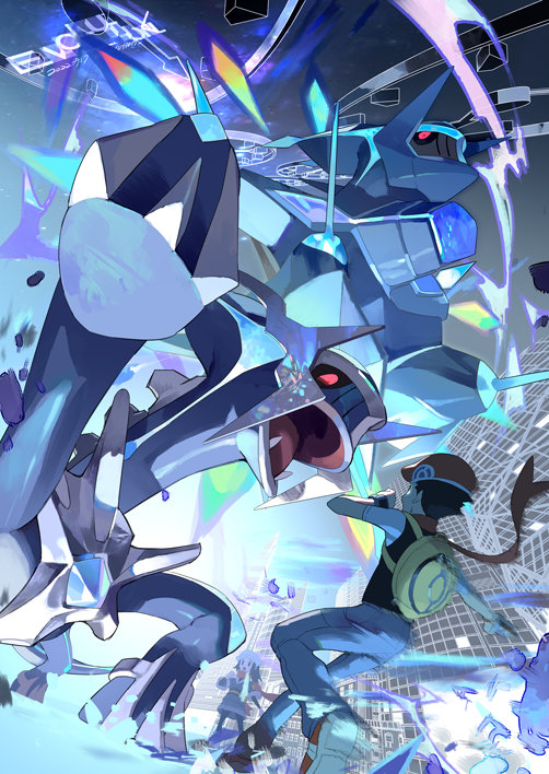 Safebooru - 1boy 1girl akari (pokemon) artist name backpack bag black ...