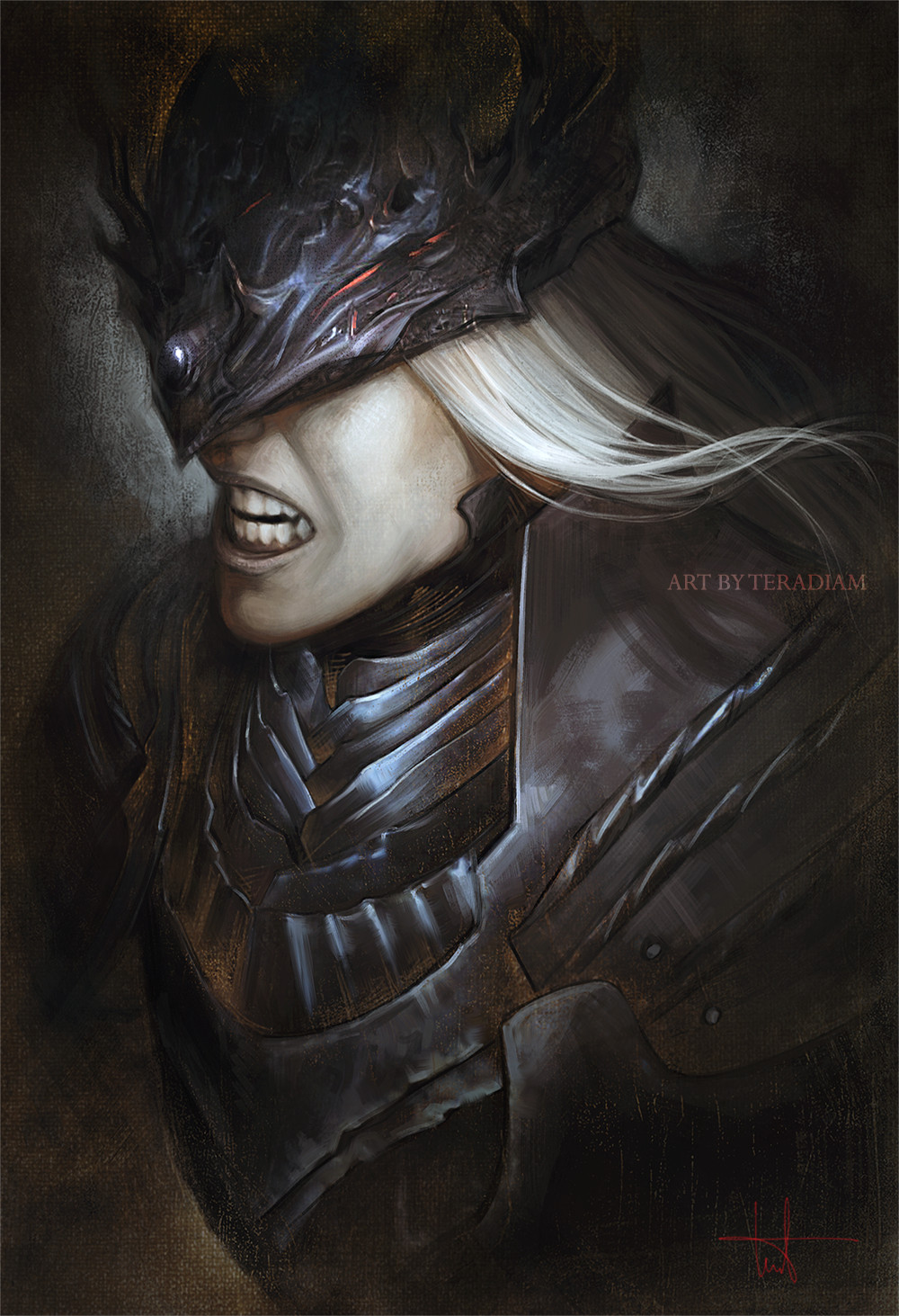 Safebooru - 1boy angry armor artist name bangs breastplate brown ...