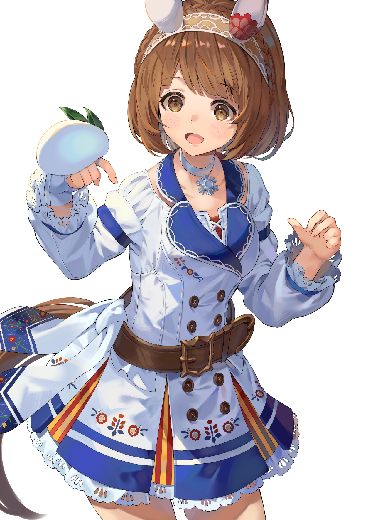 Safebooru - 1girl :d animal ears bangs belt belt buckle blush brown belt brown eyes brown hair ...