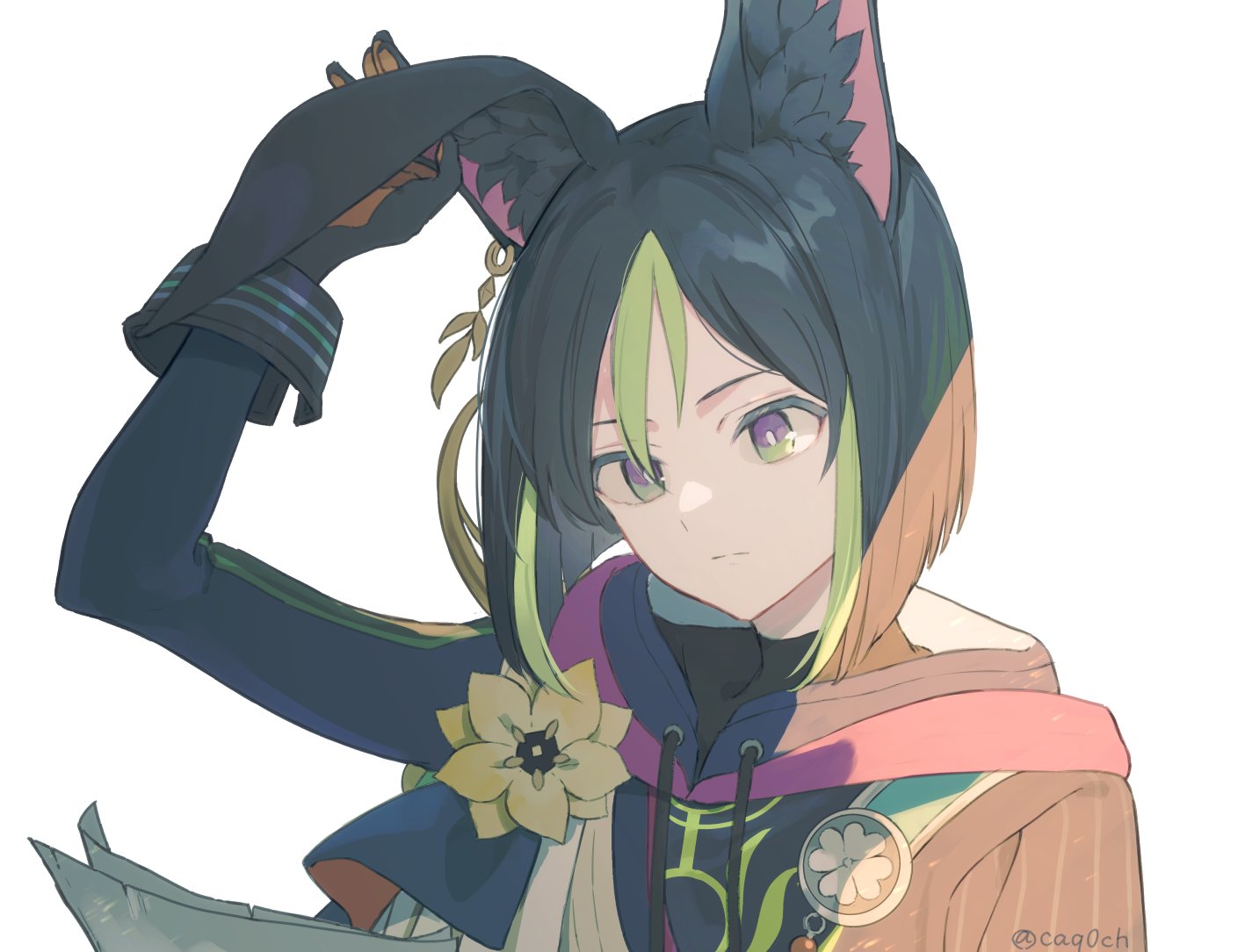 Safebooru - 1boy animal ear fluff animal ears asymmetrical sleeves ...