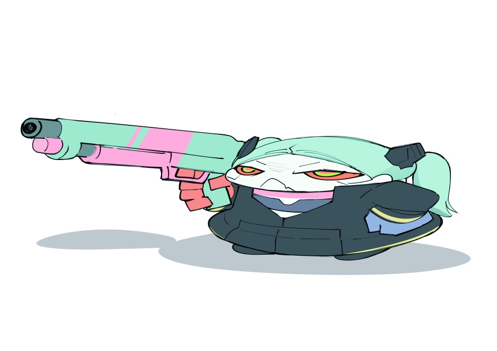 Safebooru - 1girl chibi colored sclera cyberpunk (series) cyberpunk ...