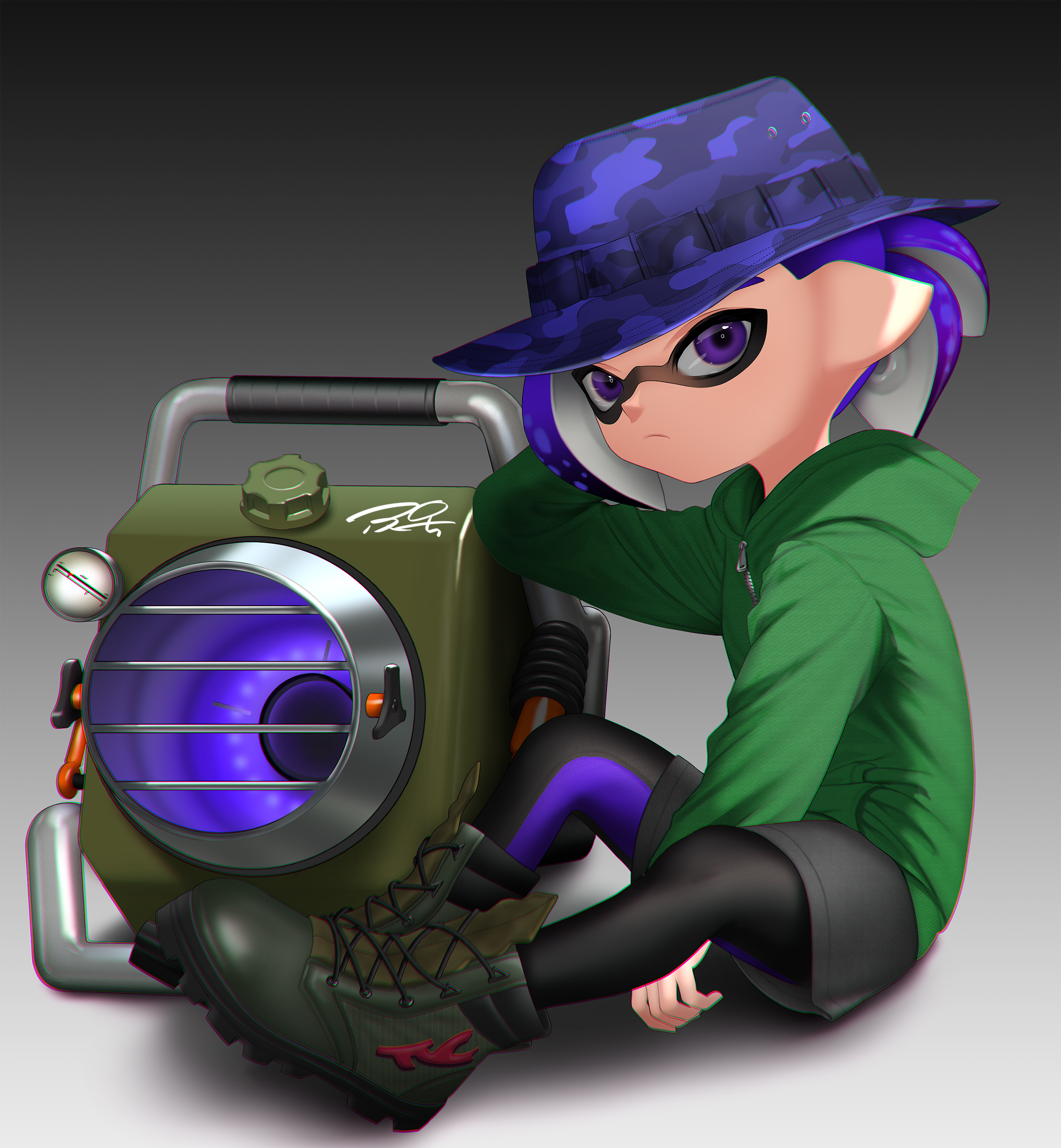 Safebooru - 1boy absurdres ankle boots arm up between legs black ...