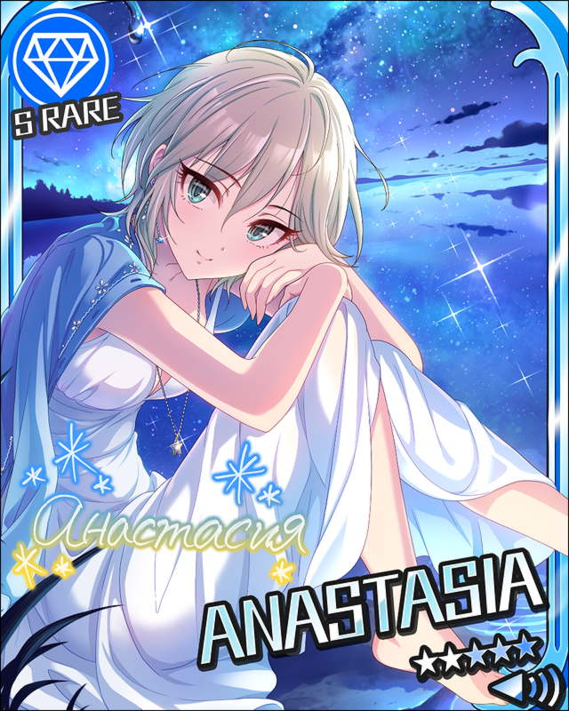 Safebooru - anastasia (idolmaster) blue eyes character name dress grey hair idolmaster ...