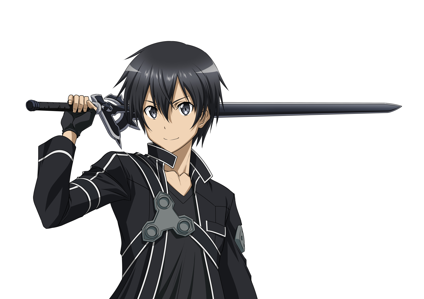 Safebooru - 1boy belt black gloves black hair black robe black shirt ...