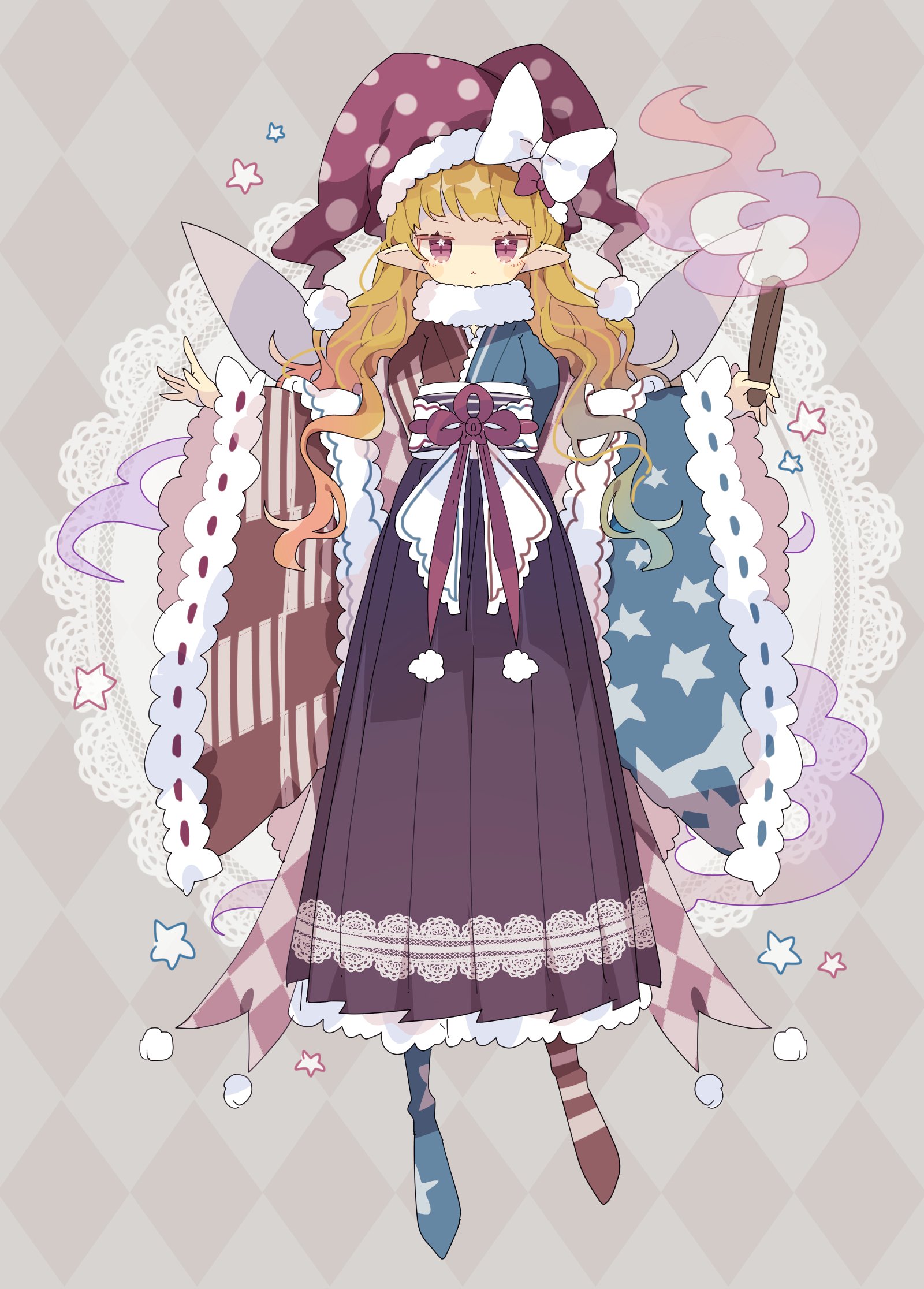 Safebooru - 1girl adapted costume american flag legwear argyle argyle background black hakama ...