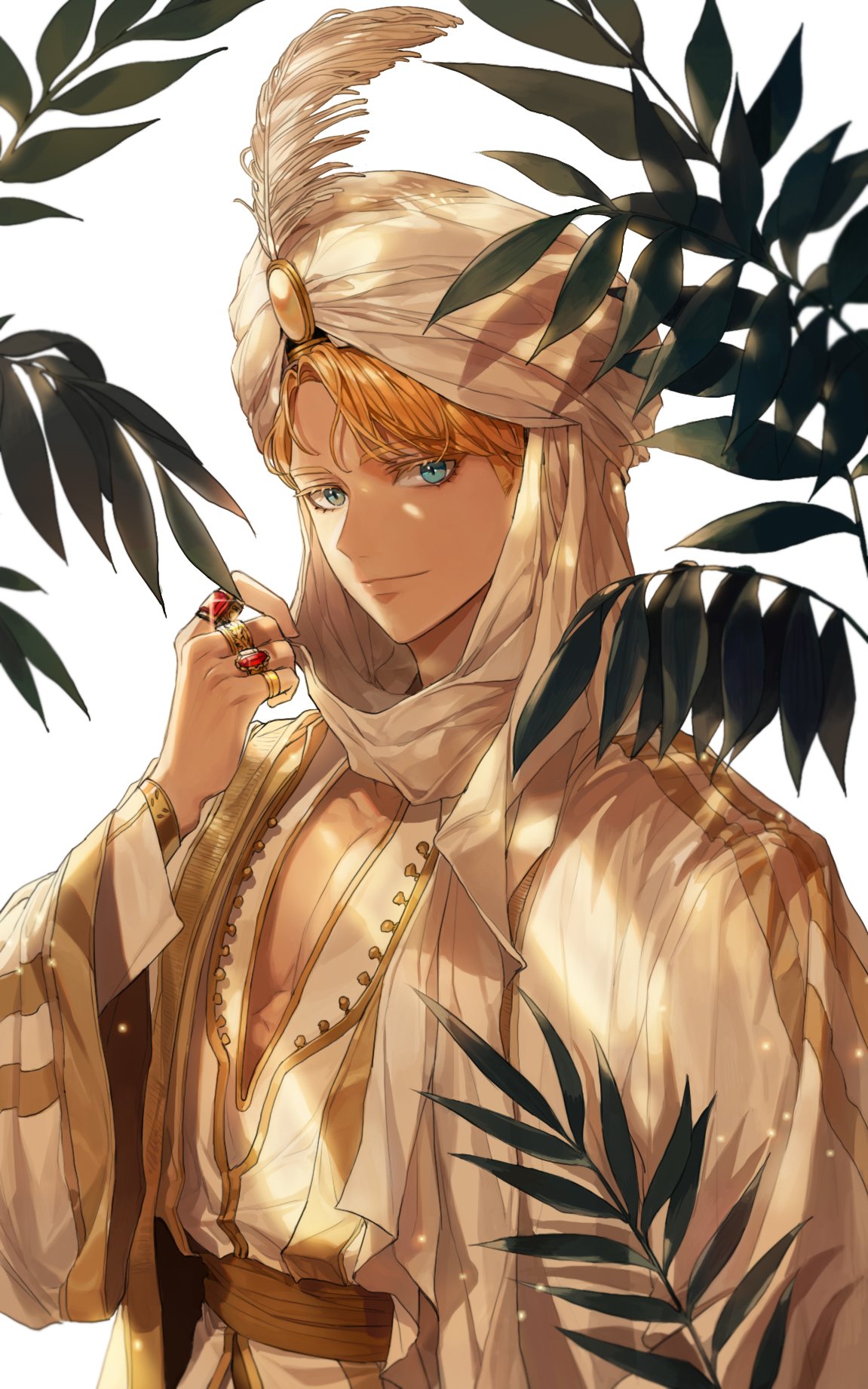 Safebooru - 1boy alberu crossman arabian clothes blonde hair blue eyes ...