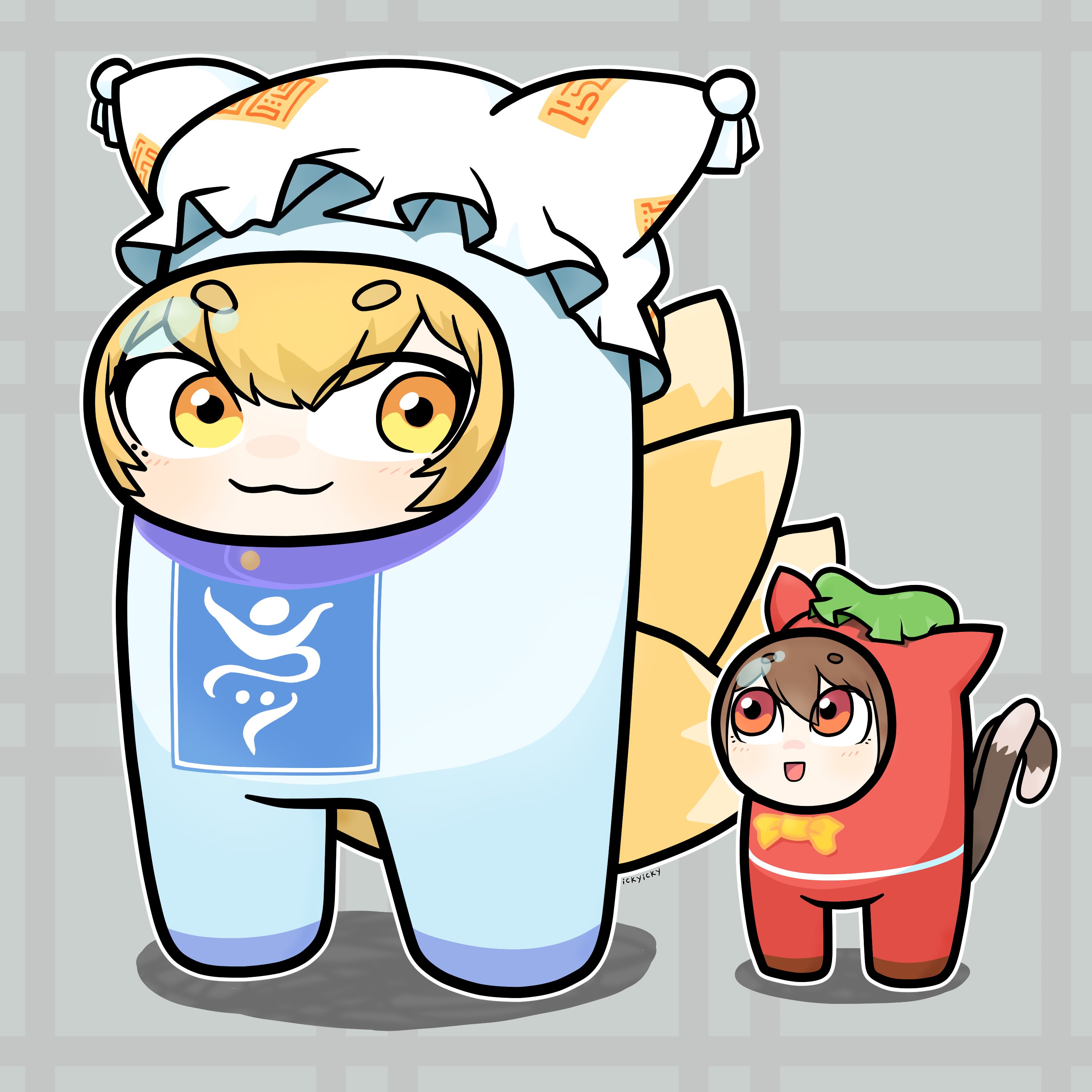 Safebooru - 2girls :d absurdres among us bangs blonde hair blush bow ...