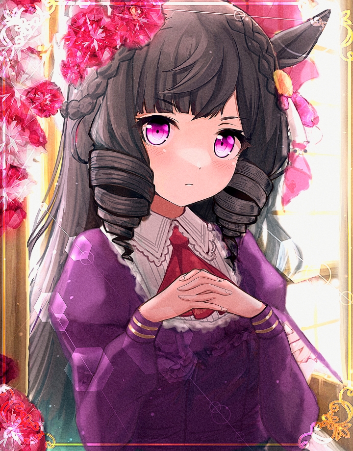 Safebooru - 1girl animal ears black hair blush closed mouth daiichi ruby (umamusume) dress ...