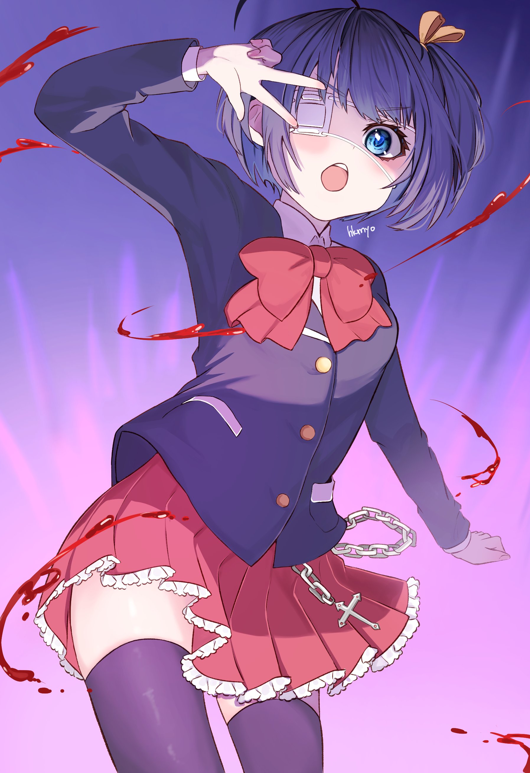 Safebooru - 1girl absurdres ahoge blue eyes blue hair blush breasts chuunibyou demo koi ga ...