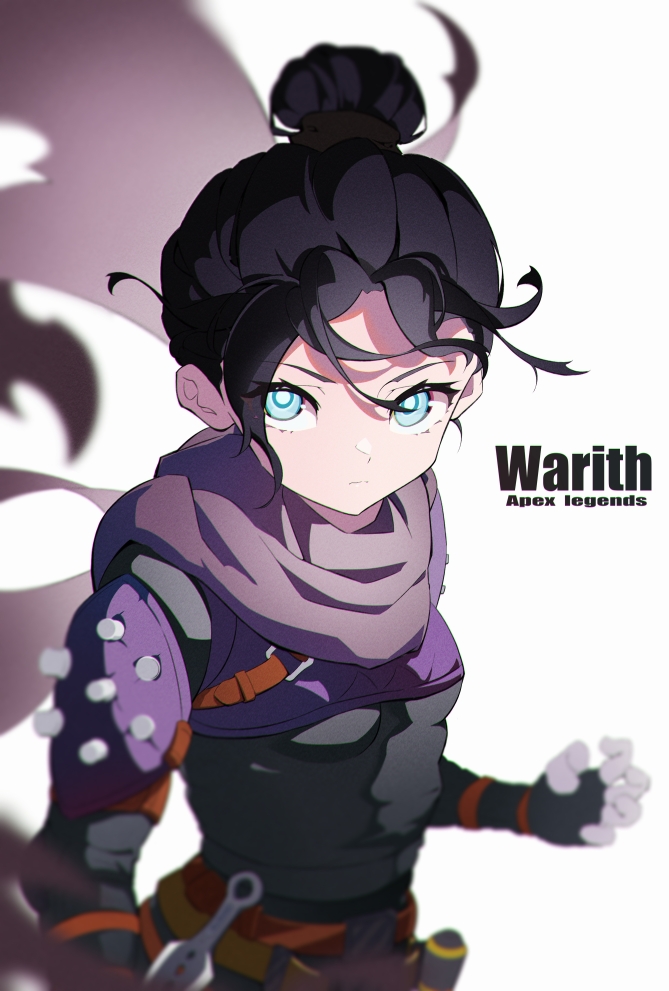 Safebooru - 1girl animification apex legends belt black bodysuit black gloves black hair blue ...