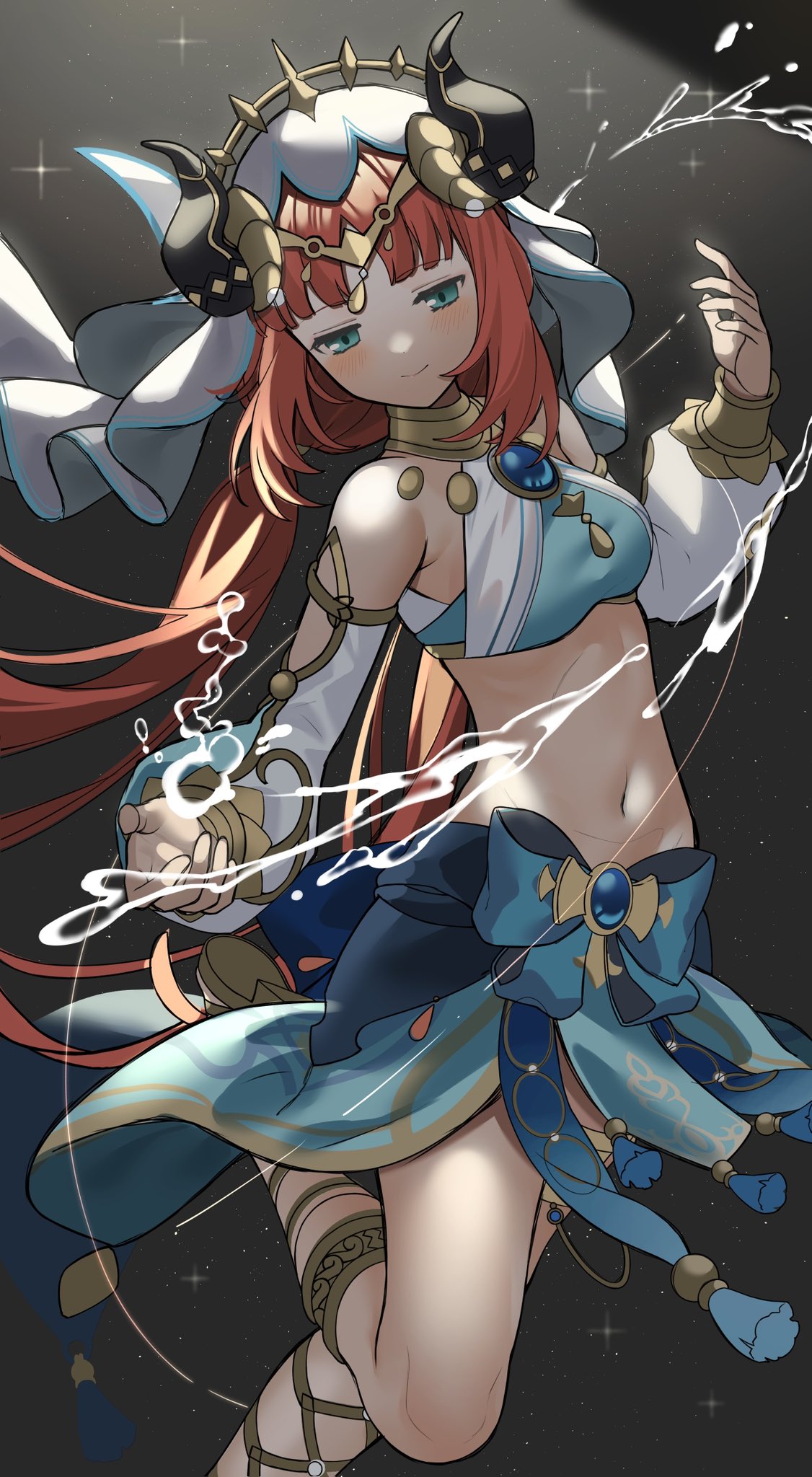 Safebooru - 1girl bangs bare shoulders blue bow blue eyes blue gemstone blue skirt blush bow ...