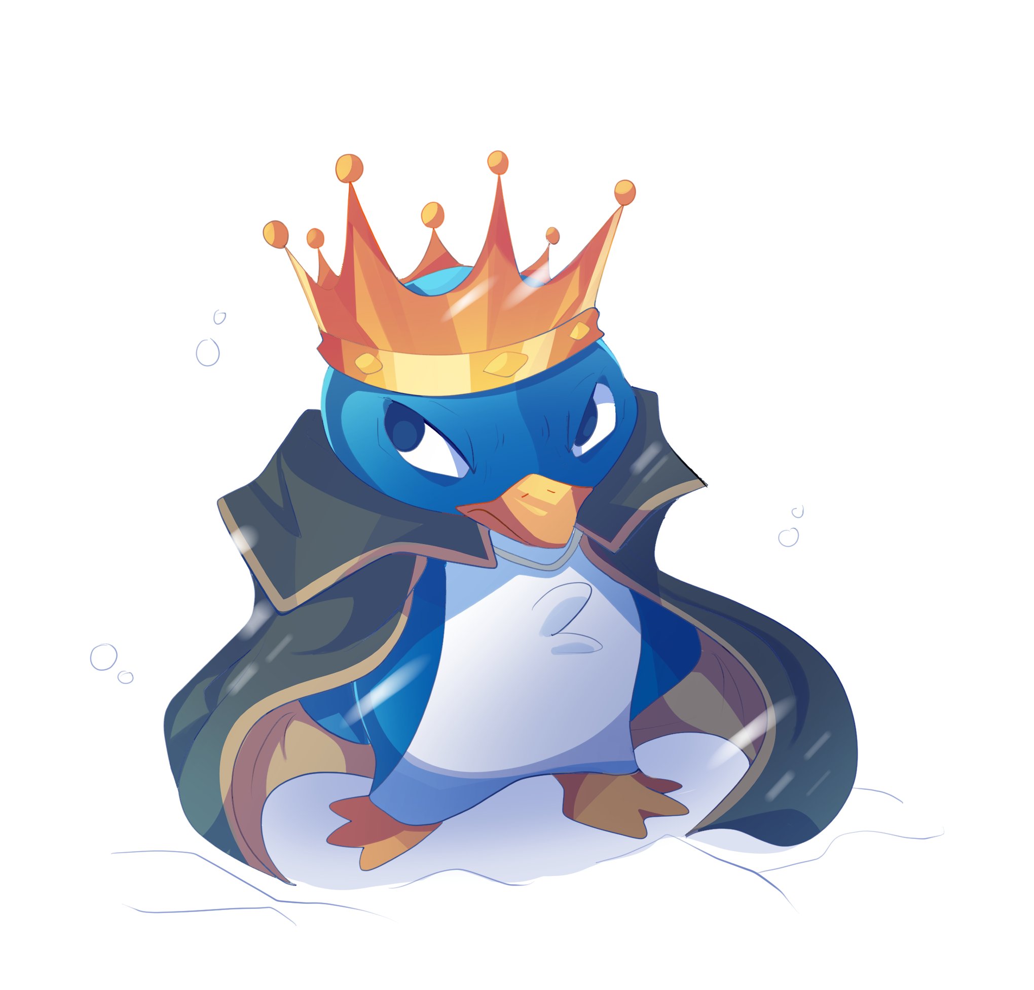 Safebooru - bird black coat blue eyes cape coat crown english ...