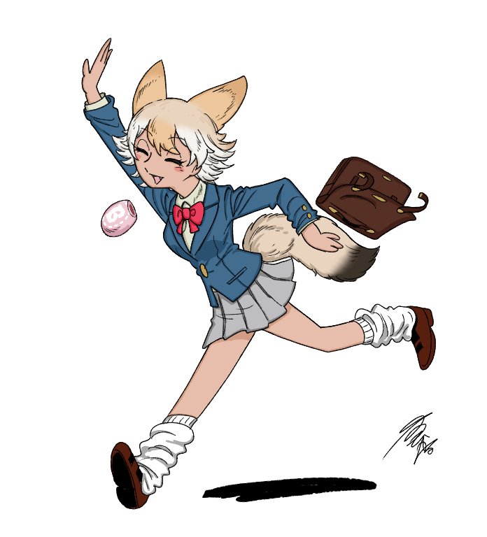 Safebooru - 1girl animal ear fluff animal ears bag blazer bow bowtie ...