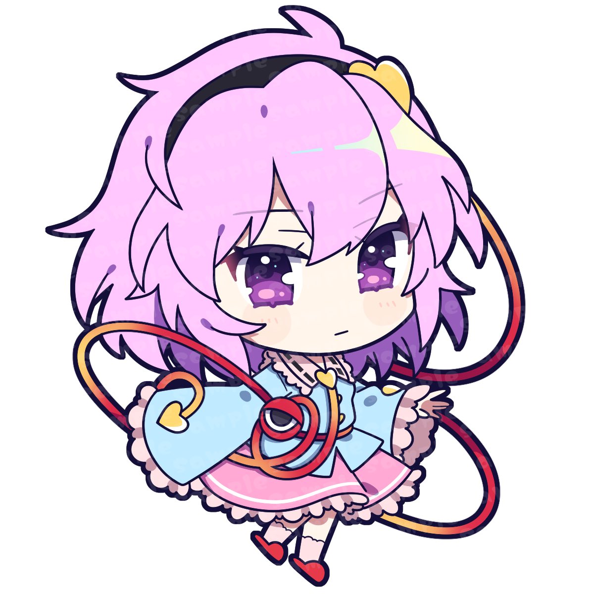 Safebooru - 1girl black hairband blue shirt chibi closed mouth full ...