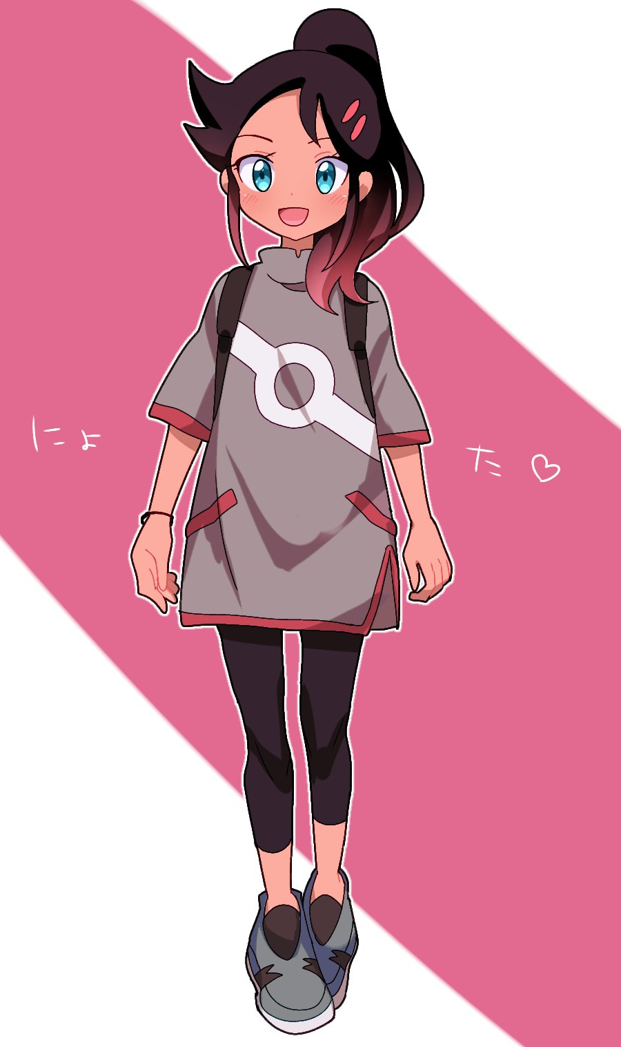 Safebooru - 1girl :d bangs black hair blue eyes dark-skinned female ...