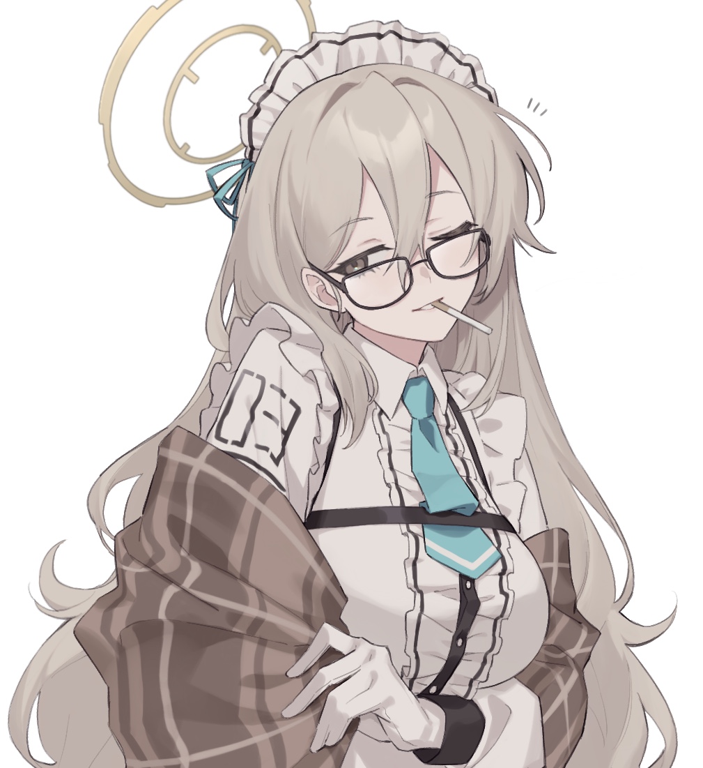 Safebooru - 1girl akane (blue archive) bangs black-framed eyewear blue archive blue necktie ...