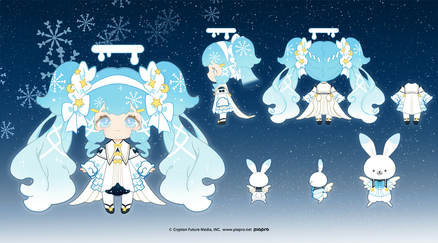 Safebooru - 1girl :3 absurdly long hair bangs black bow blue background blue bow blue eyes blue ...