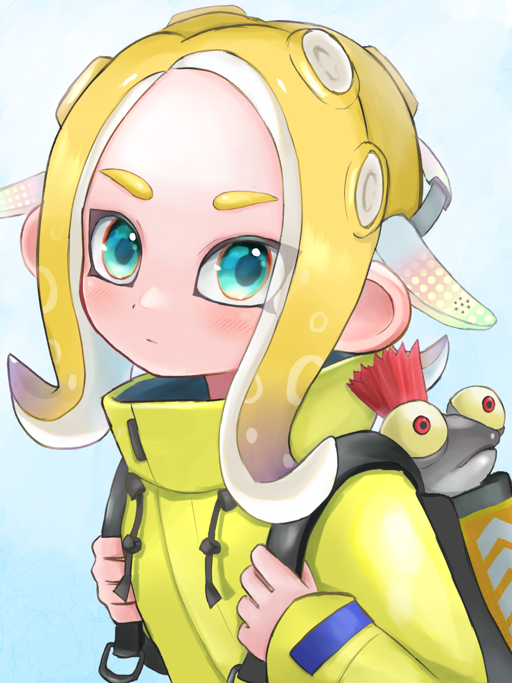 Safebooru - agent 3 (splatoon) akichi knt backpack bag blue eyes frog ...