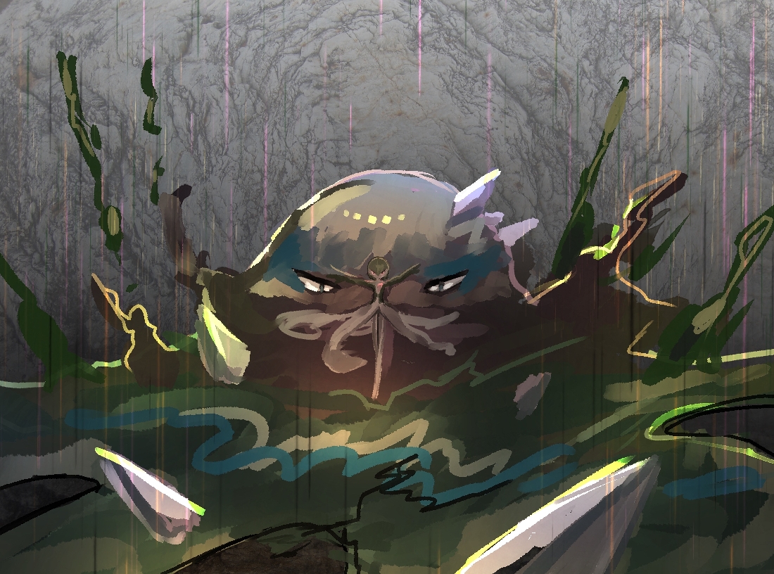Safebooru - 1girl alolan muk arms up bangs blue eyes bob cut cave ...