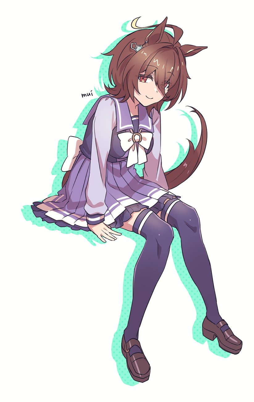 Safebooru - 1girl agnes tachyon (umamusume) animal ears back bow blush bow bowtie brown footwear ...