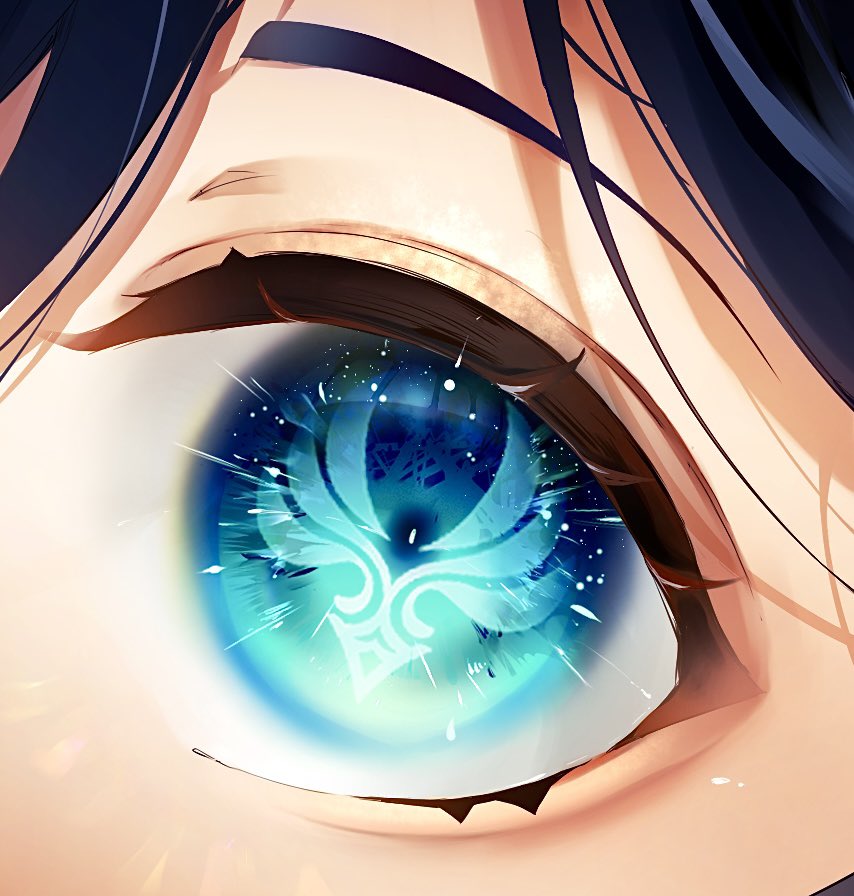 Safebooru - 1boy aqua eyes eye focus genshin impact glint male focus solo sparkle tuki tuki5 ...