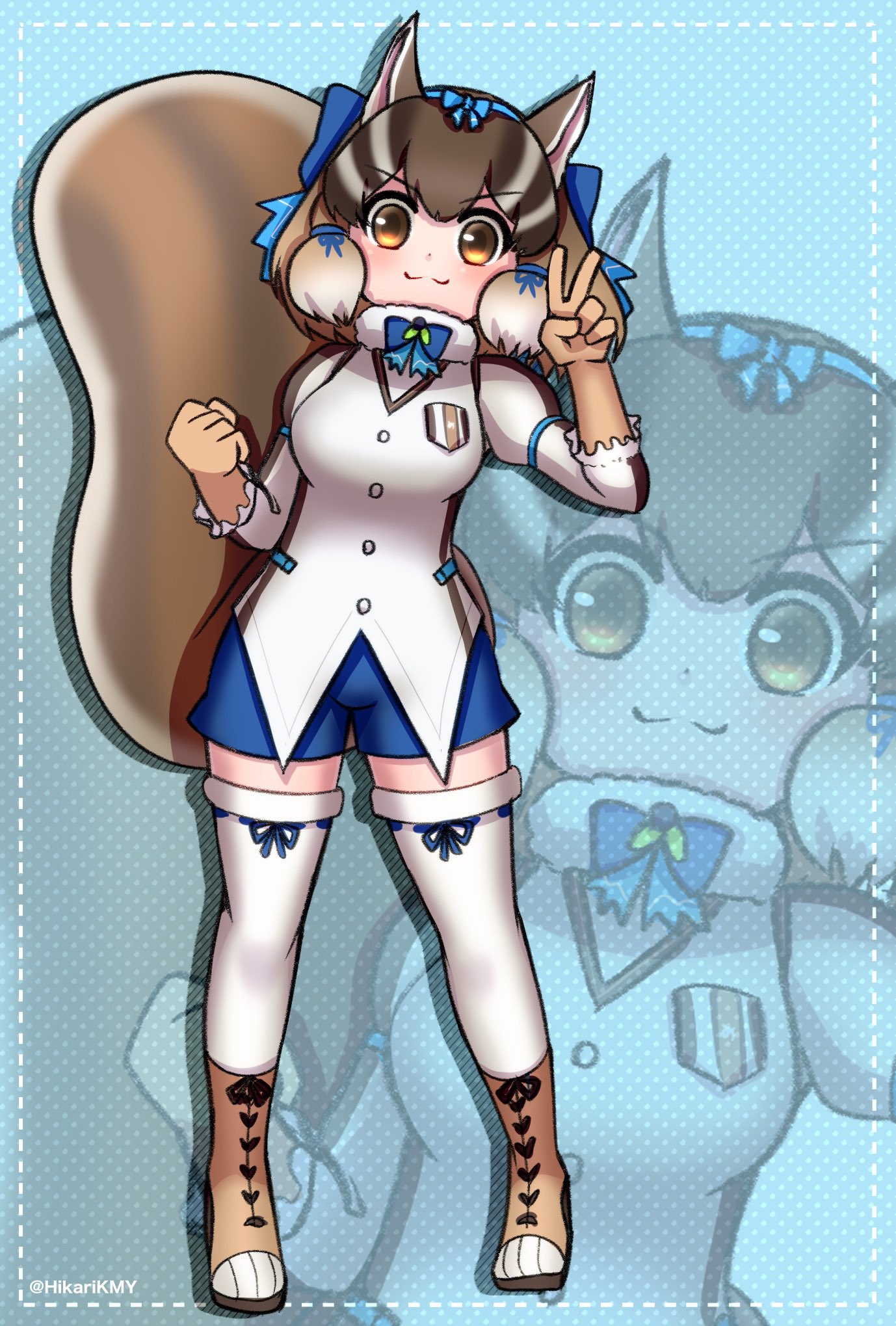 Safebooru - 1girl animal costume animal ear fluff animal ears boots bow bowtie brown hair ...