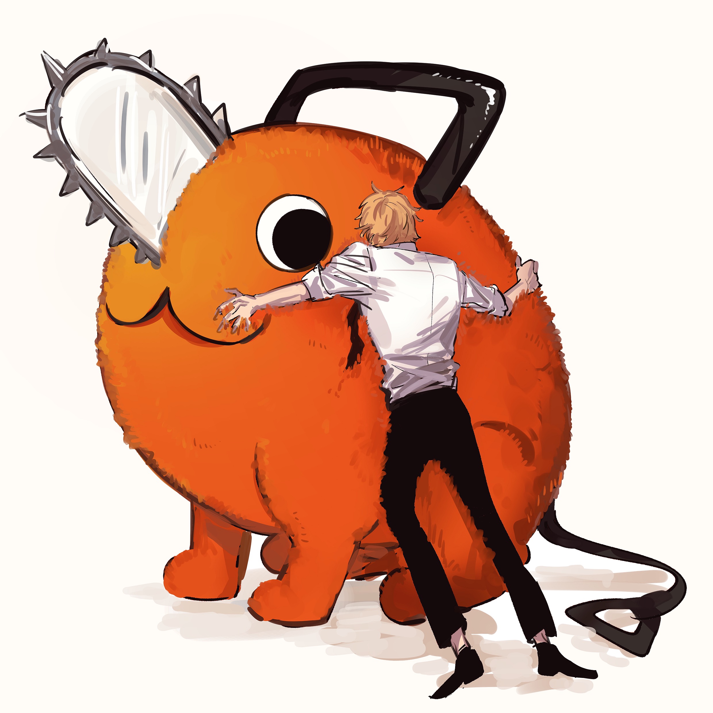 Safebooru - 1boy :3 absurdres animal animal focus animal hug black ...