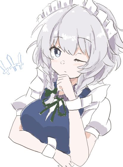 Safebooru - 1girl braid izayoi sakuya looking at viewer maid maid ...