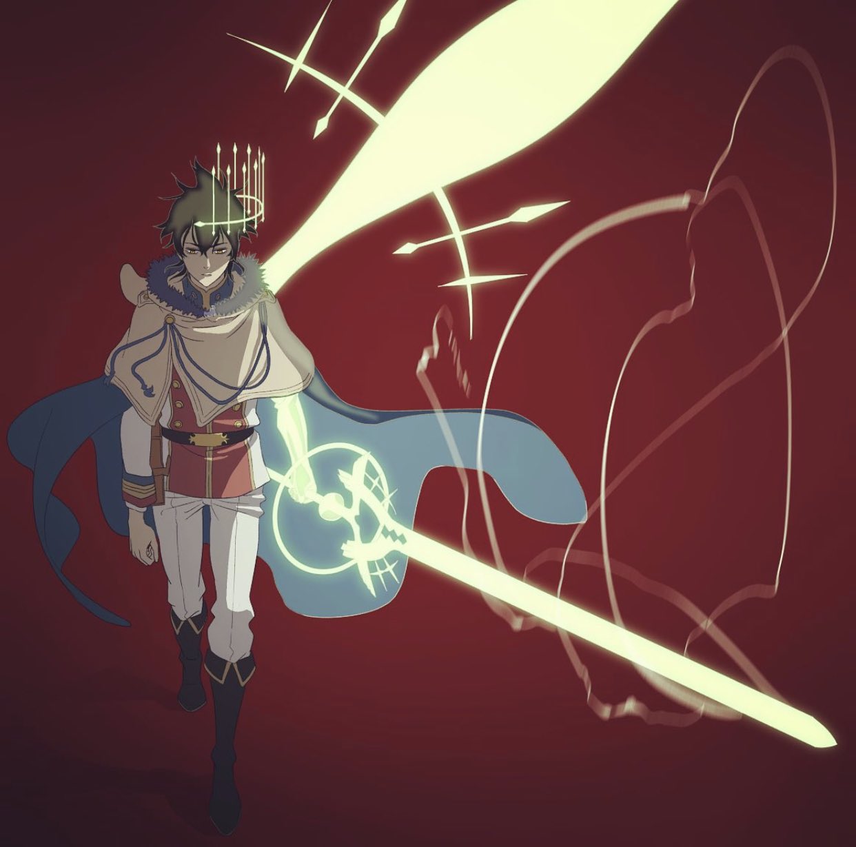 Safebooru - black clover black hair halo highres holding holding sword ...