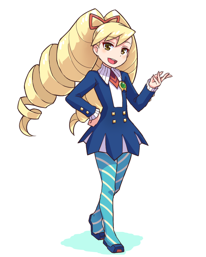 Safebooru - 1girl big hair blonde hair blue pantyhose drill hair full ...